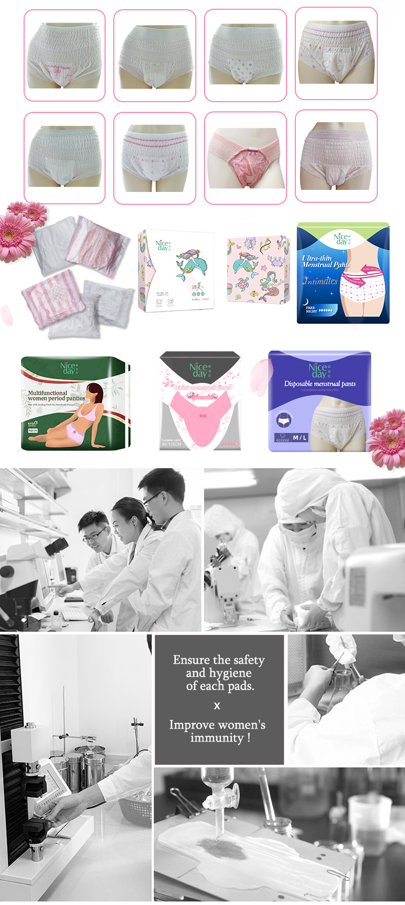 Sexy Bikini Menstrual Pants Heavy Flow Disposable Period Panties Light ...